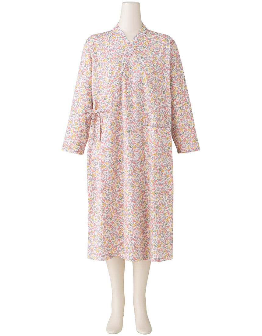 ワコール wacoal らくラクパートナー DNL490 パジャマ ルームウェア トップス 長袖 前開きタイプ 全開 パッチンボタン 綿100％ M ワコール／らくラクパートナー 介護に・全開パジャマトップ【長袖