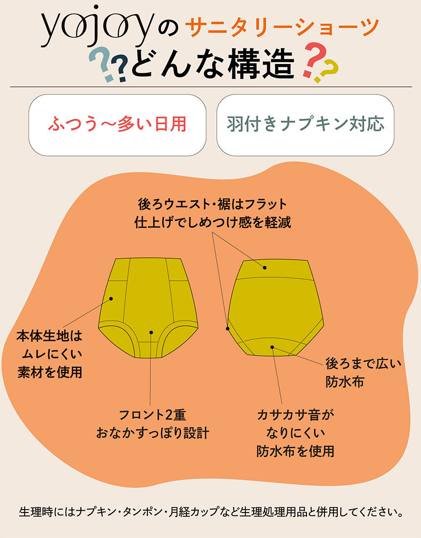 YOJOY 【多い日用・羽つきナプキン対応】おなかまですっぽり サニタリーショーツ サニタリーショーツ AC1100｜ワコール直営の公式下着通販サイト ワコールウェブストア