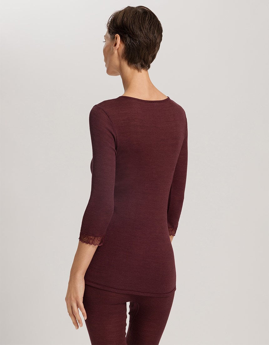 ハンロ 身生地ウール・シルク素材 トップス（7分袖） UIH424