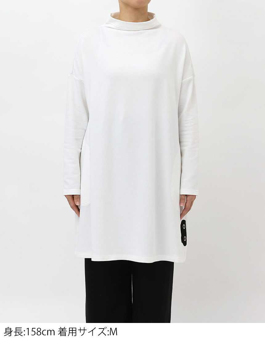 アツコマタノ 【綿混】黒猫のアップリケがデザインポイント チュニック HTX404｜ワコール直営の公式下着通販サイト ワコールウェブストア