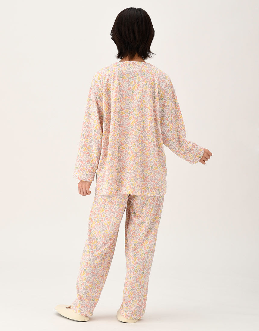 ワコール／らくラクパートナー やわらかな接結ニット素材・家庭用タンブル乾燥機対応【長袖・レモンボタン】 パジャマ DNL378｜ワコール直営の公式下着通販サイト ワコールウェブストア